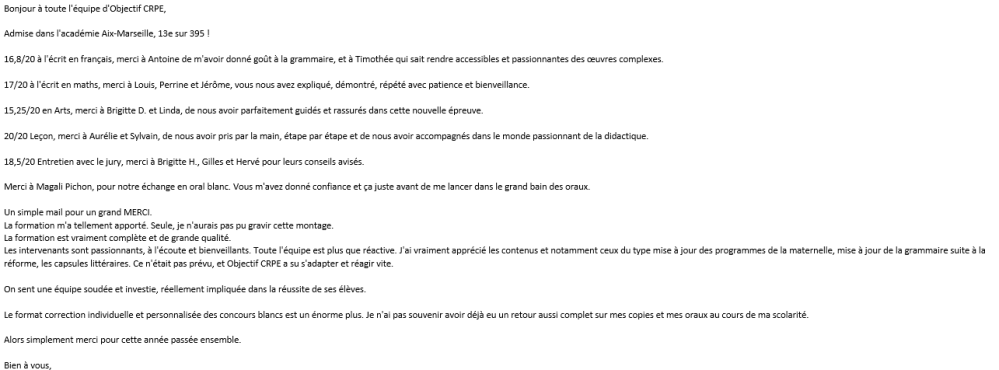 Témoignages | Objectif CRPE